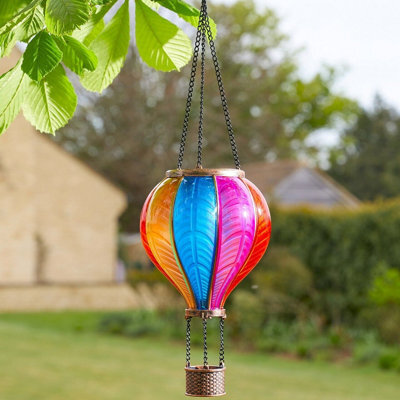 Solar Powered Multicolour Fiesta Flaming Balloon Lantern - Weatherproof ...