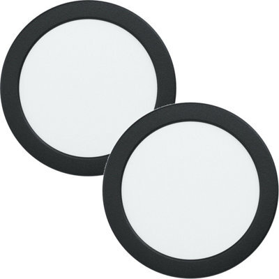 2 Pack Modern Black Led Flush Downlights For Walls And Ceilings by B&Q ...