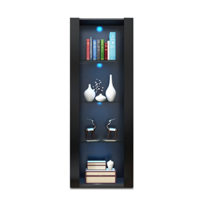 Adov 1.6M Display Cabinet, Tall Glass Cabinet Display With Led Lighting ...