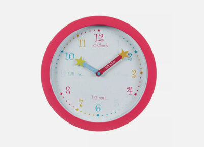 Nursery Learn To Tell The Time Clock - Pink by B&Q | ufurnish.com