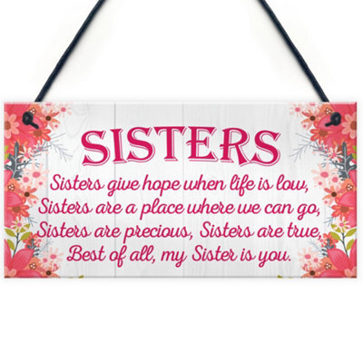 Red Ocean Sister Is You Friendship Best Sister Love Heart Hanging ...