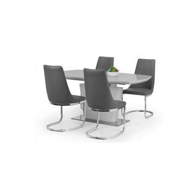 Ashfield Grey Dining Set (1 Table And 4 Chairs) by B&Q | ufurnish.com