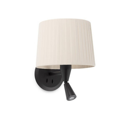 Luminosa Lighting Luminosa Samba Reading Light Wall Light Black, E27 by ...