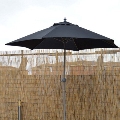 Samuel Alexander 2M Lightweight Black Aluminium Garden Parasol With ...