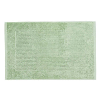 Homescapes Imperial Plain Sage Green Bath Mat by B&Q | ufurnish.com