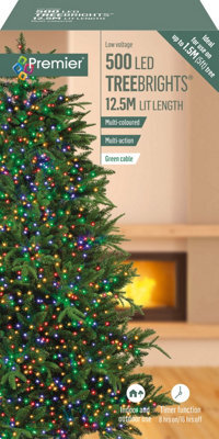 Premier Decorations Limited 500 Led Treebrights Multi-Coloured Multi-Action Green Cable by B&Q ...