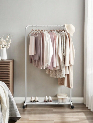 Songmics Clothes Rack, Clothes Rail On Wheels, Metal Clothing Rail For ...