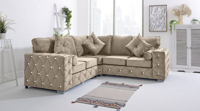 Milton Corner Fullback - 2C2 + Diamonds+ Bolster / Buttoned Cushions by B&Q | ufurnish.com