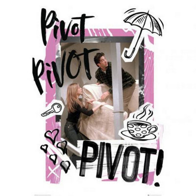 Friends Pivot Poster Black/pink (One Size) by B&Q | ufurnish.com