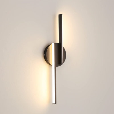Modern Black Integrated Led Wall Light, 3000K Warm White, 16W 1200 ...
