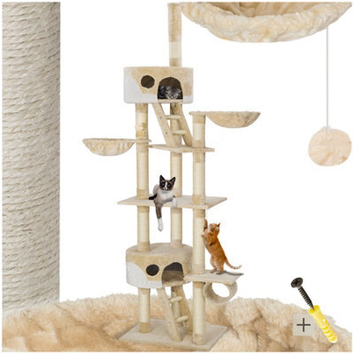 Tectake Cat Tree Hansi - 243 To 260 Cm, Sisal Cat Scratching Posts ...