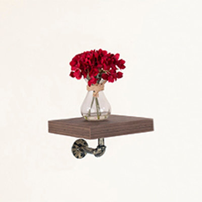 Core Products 240mm Loft Wall Shelf Kit, Walnut Effect With Pipe Design ...