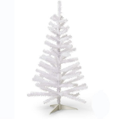Prime Plus 4Ft White Christmas Tree With Stand Artificial Xmas Tree For ...
