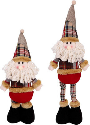Christmas Decoration Figures Extendable Leg Santa Snowman Reindeer ...