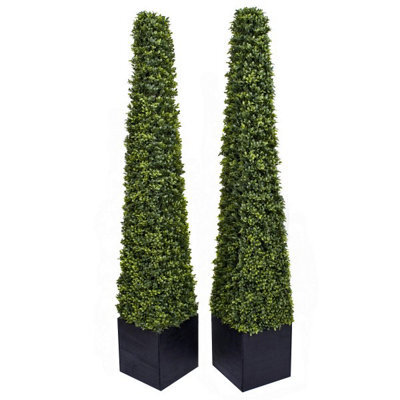 GreenBrokers 2 X Artificial Premium Quality Topiary Boxwood Pyramid ...