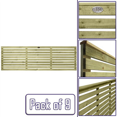 Premier Garden Supplies Roma Single Slotted (Pack Of 9) Width: 6Ft X ...