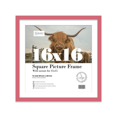 "16X16"" Pink Picture Frame - 16X16"" Square Frame With 15X15"" Mount ...