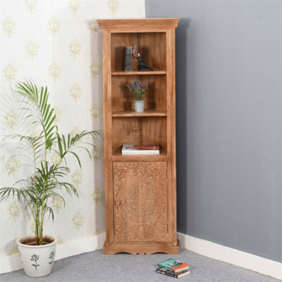 Worcester Artistry Mango Wood Corner Bookcase by B&Q | ufurnish.com