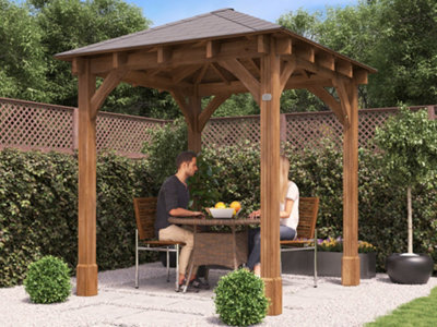 Dunster House Heavy Duty Wooden Gazebo 2.5M X 2.5M Pressure Treated ...