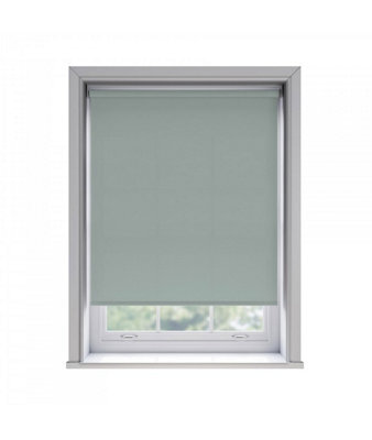 80Cm No Drill Self Adhesive Duck Egg Blue Thermal Blackout Roller Blind ...