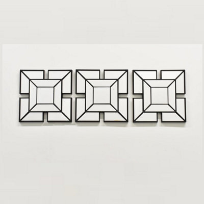 DEENZ Black Wall Mirrors Decorative Set Of 3 Art Deco Style Mirrors ...