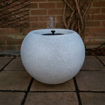 All Pond Solutions Round Stone Solar Water Feature / Fountain - Light ...