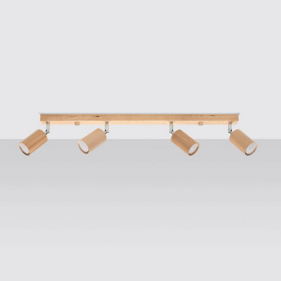 Sollux Lighting Berg Wood Bronze 4 Light Classic Ceiling Light by B&Q ...