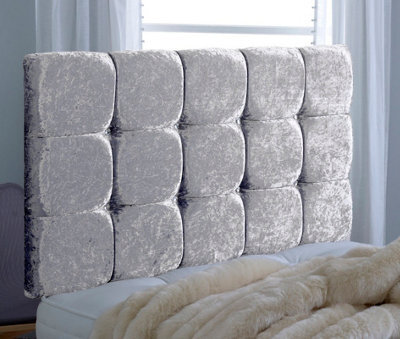 "Adore Designs Cube Crushed Velvet 6Ft Super King 20"" Headboard ...