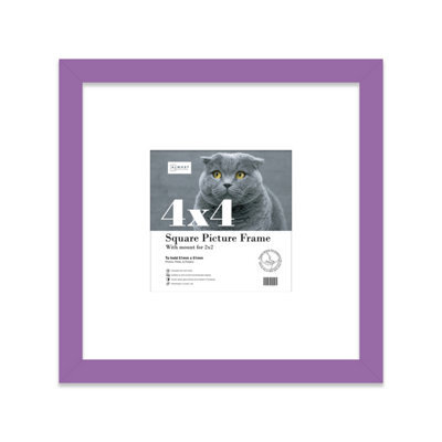 "4X4"" Purple Picture Frame - 4X4"" Square Frame With 2X2"" Mount For ...