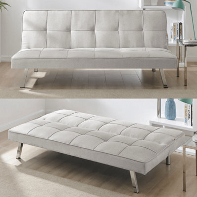 Bravich Britney Click Clack 3 Seater Sofa Bed - Beige by B&Q | ufurnish.com