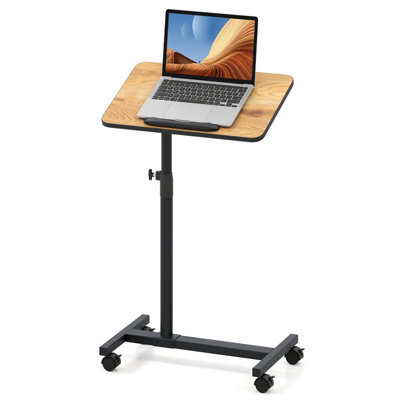 Costway Tilting Overbed Laptop Table Mobile Standing Desk W/ Lockable ...