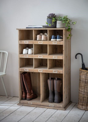 Garden Trading Chedworth 11 Welly Shoe Locker Storage Rack Hallway Unit ...