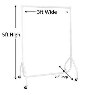 Heavy Duty 3Ft White Clothes Rails, Garment Hanging Racks by B&Q ...