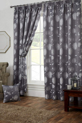 Emma Barclay Freya Floral Fully Lined Pencil Pleat Curtains by B&Q ...
