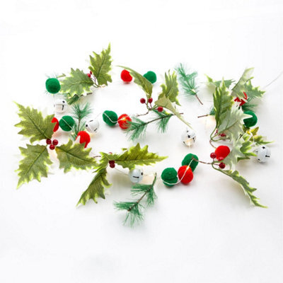 The Christmas Workshop 20 Micro Led Pom Pom String Lights by B&Q ...