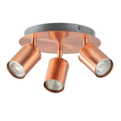 Arlec Rose Spotlight Copper Gu10 5W Led 3-Plate Triple Ceiling Light ...
