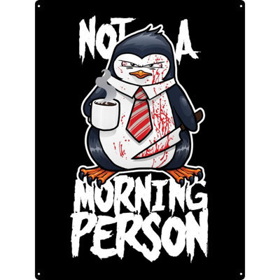 Psycho Penguin Not A Morning Person Plaque Black/white/red (One Size ...