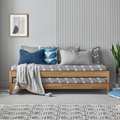 Oak Finish Wooden Stacking Single Bed Frame by B&Q | ufurnish.com