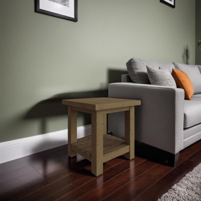 Fwstyle Solid Pine Lamp Side Table by B&Q | ufurnish.com