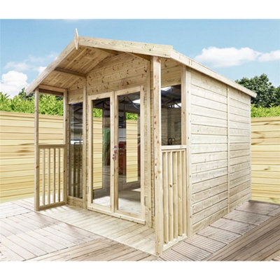 Marlborough 8 X 8 Pressure Treated T&g Apex Wooden Summerhouse ...