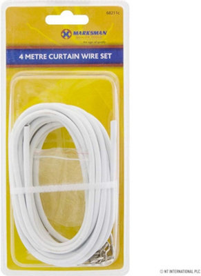 Marksman 4M Expanding Curtain Wire Hooks Complete Set For Net Curtain ...