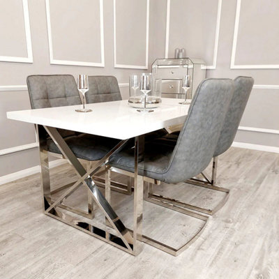 ABC Clarette Dining Table Set With Tiana Chairs / Dining Furniture Set ...