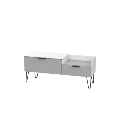 Fuji Tv Console Unit In Grey Matt & White (Ready Assembled) by B&Q ...