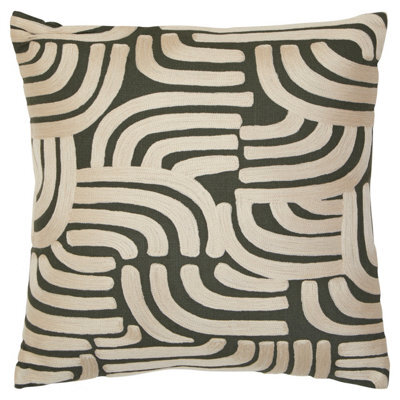 Premier Housewares Bosie Ozella Natural And Green Cushion by B&Q ...
