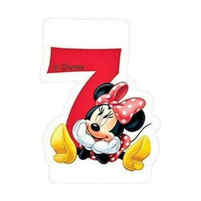 Disney Cafe Minnie Mouse 7Th Birthday Candle White/red (One Size) by B ...