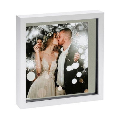 "Nicola Spring 10 X 10"" Photo Frame - White/grey Mount - 3D Photo ...