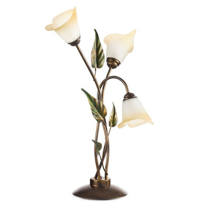 Luminosa Lighting Luminosa Miranda 3 Light Glass Table Lamp, Antique ...