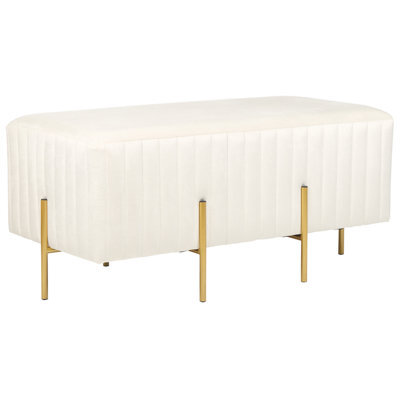 Beliani Glam Bench Dayton Velvet Off-White by B&Q | ufurnish.com