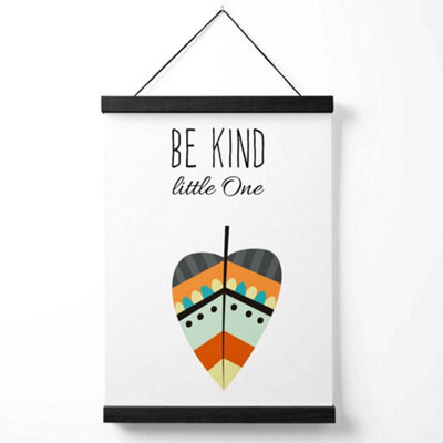 Artze Wall Art Be Kind Leaf Tribal Quote Art Print With Black Frame ...