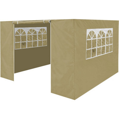 Loops Side Walls Door & Windows For 3X3M Pop-Up Gazebo - Beige - Garden ...